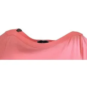 Karen Scott | Tops | Karen Scott Womens X Coral Pink Boat Neck Cuffed ...